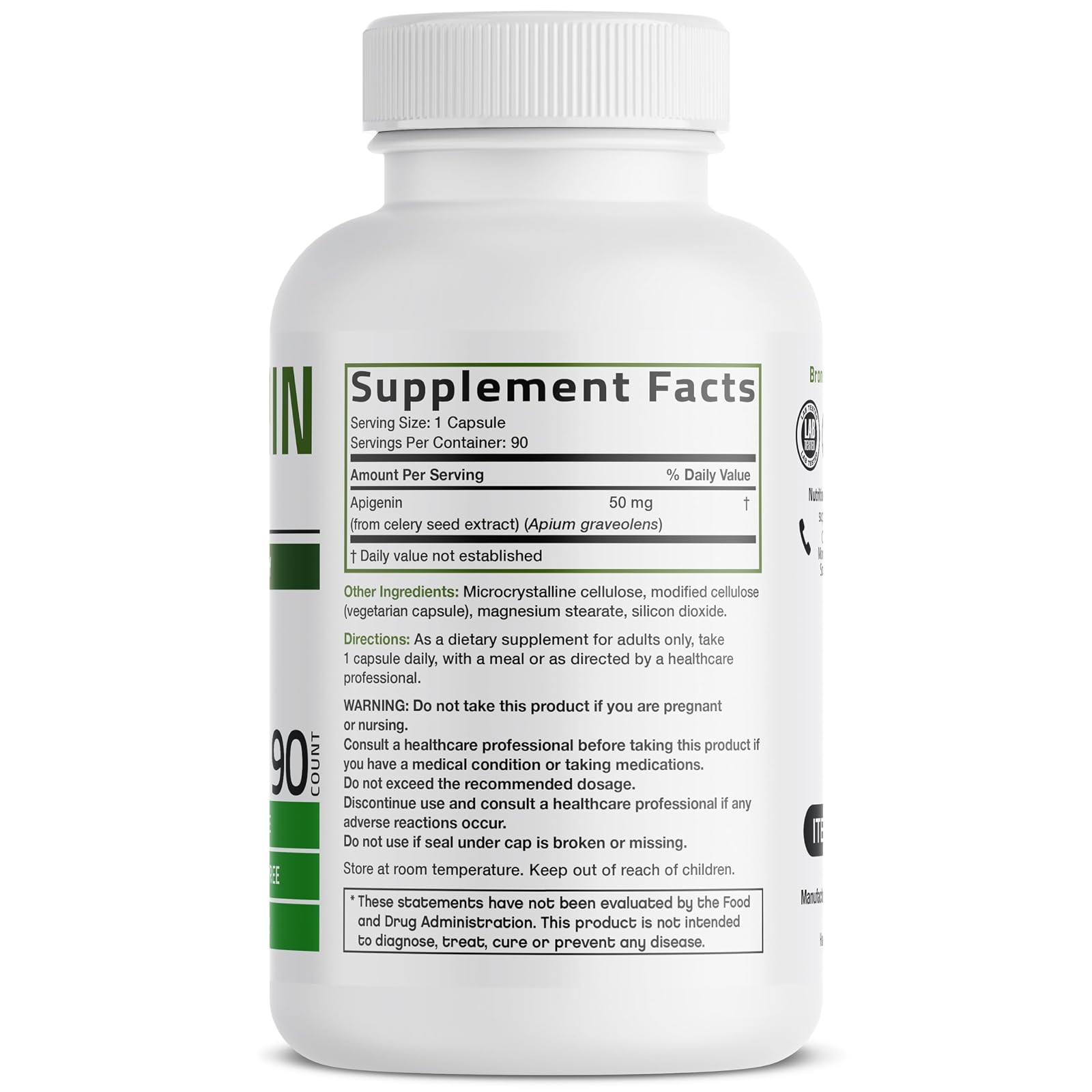 50 mg Apigenin herbal supplement