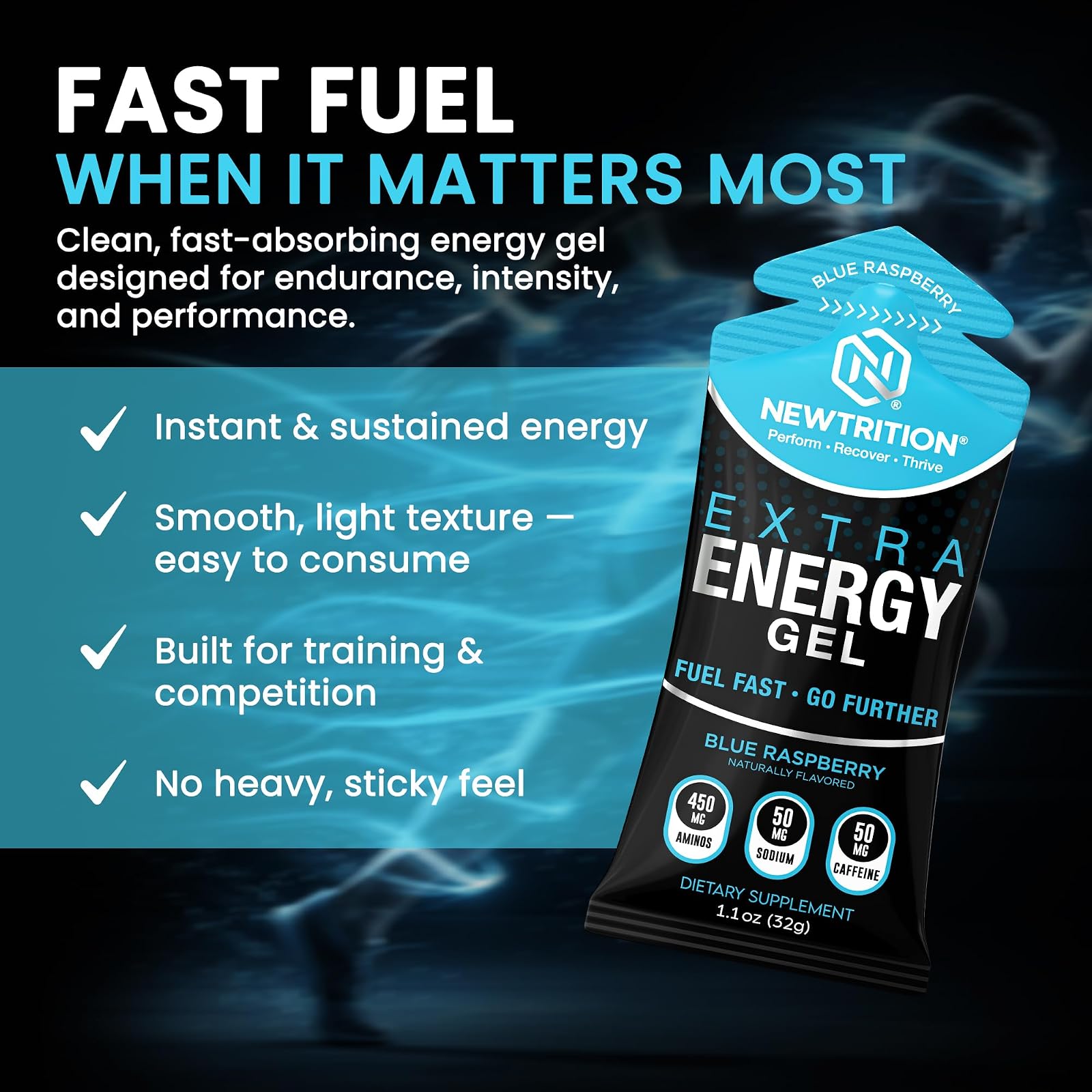 50 mg caffeine energy gel