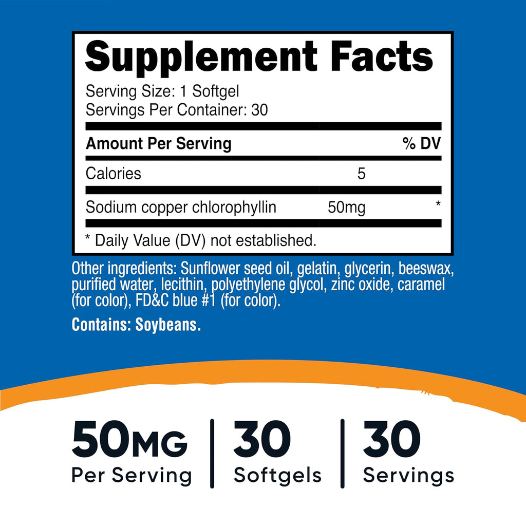 50 mg chlorophyll capsules for energy
