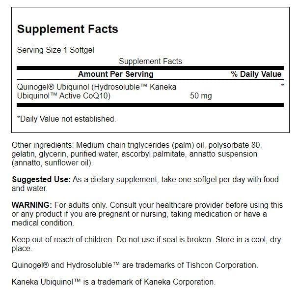 50 mg CoQ10 supplement for energy support