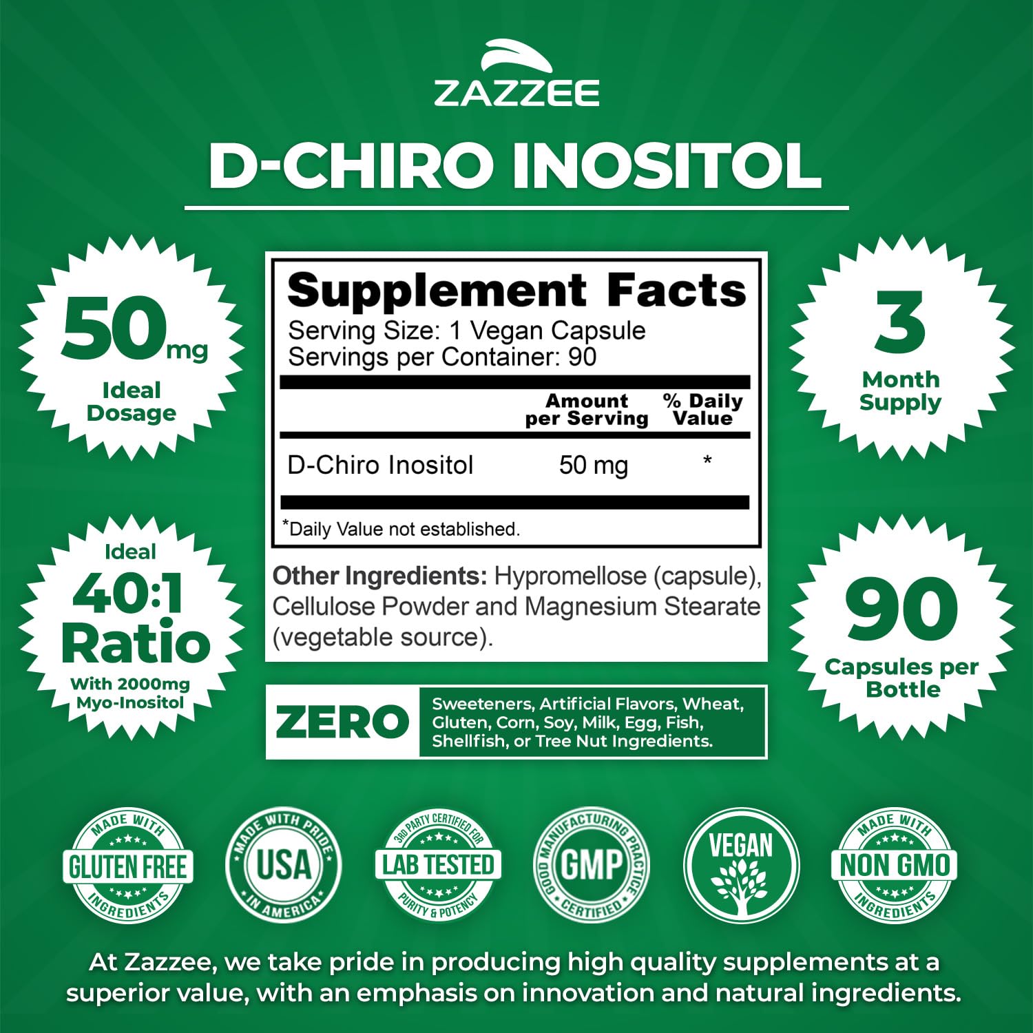 50 mg D-Chiro-Inositol supplement