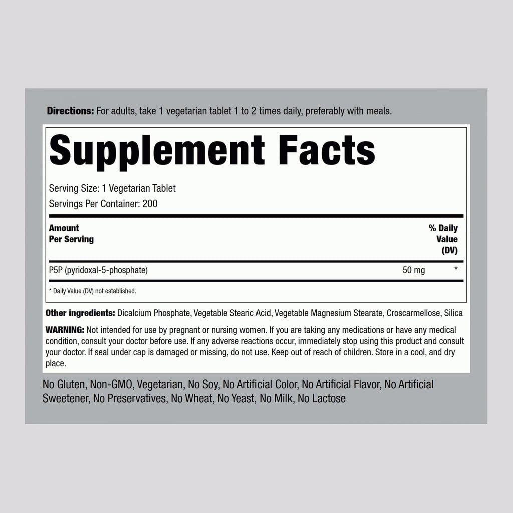 50 mg P5P Vitamin B6 supplement
