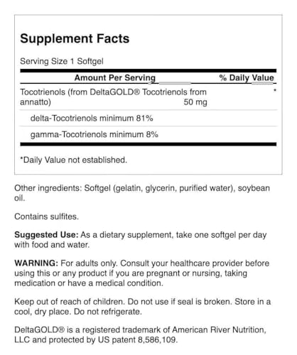 50 mg tocotrienols for heart health