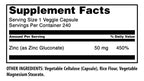 50 mg vegetarian zinc supplement