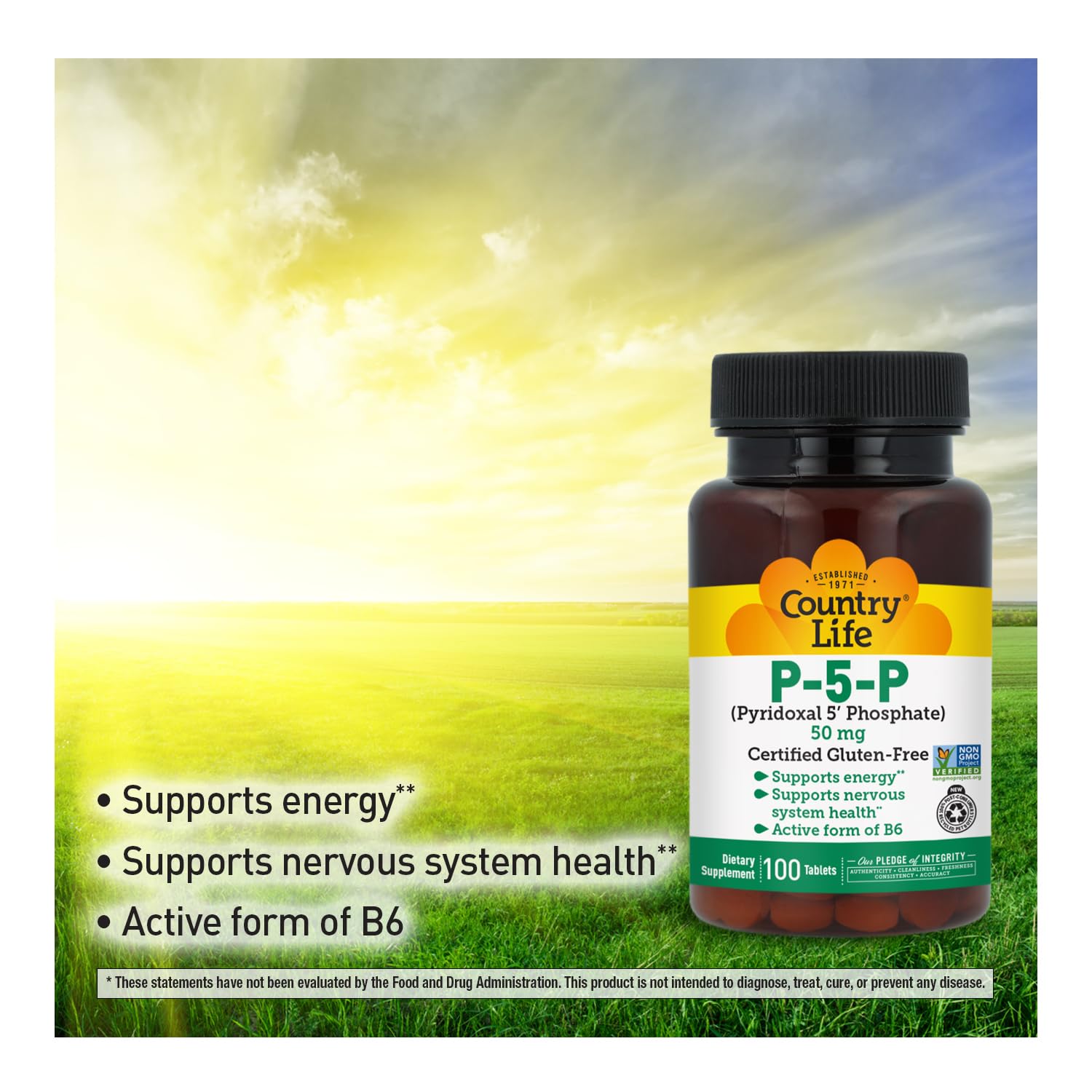 50 mg Vitamin B6 for energy support
