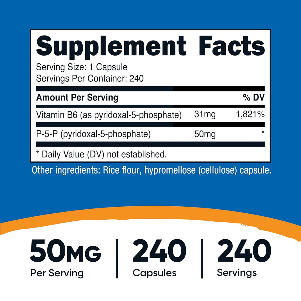 50 mg Vitamin B6 for energy