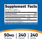 50 mg Vitamin B6 for energy