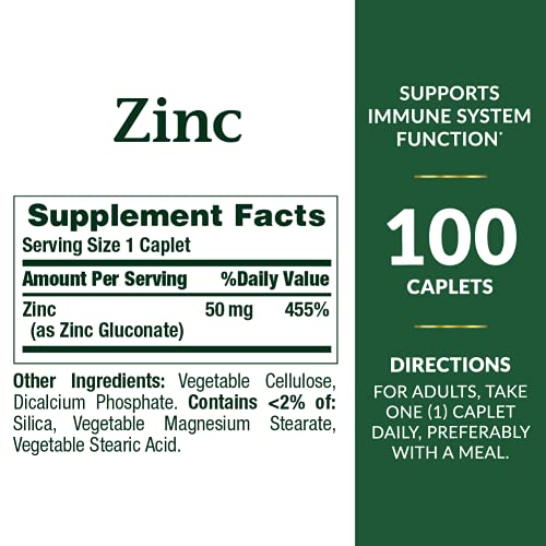 50 mg zinc caplets for daily health