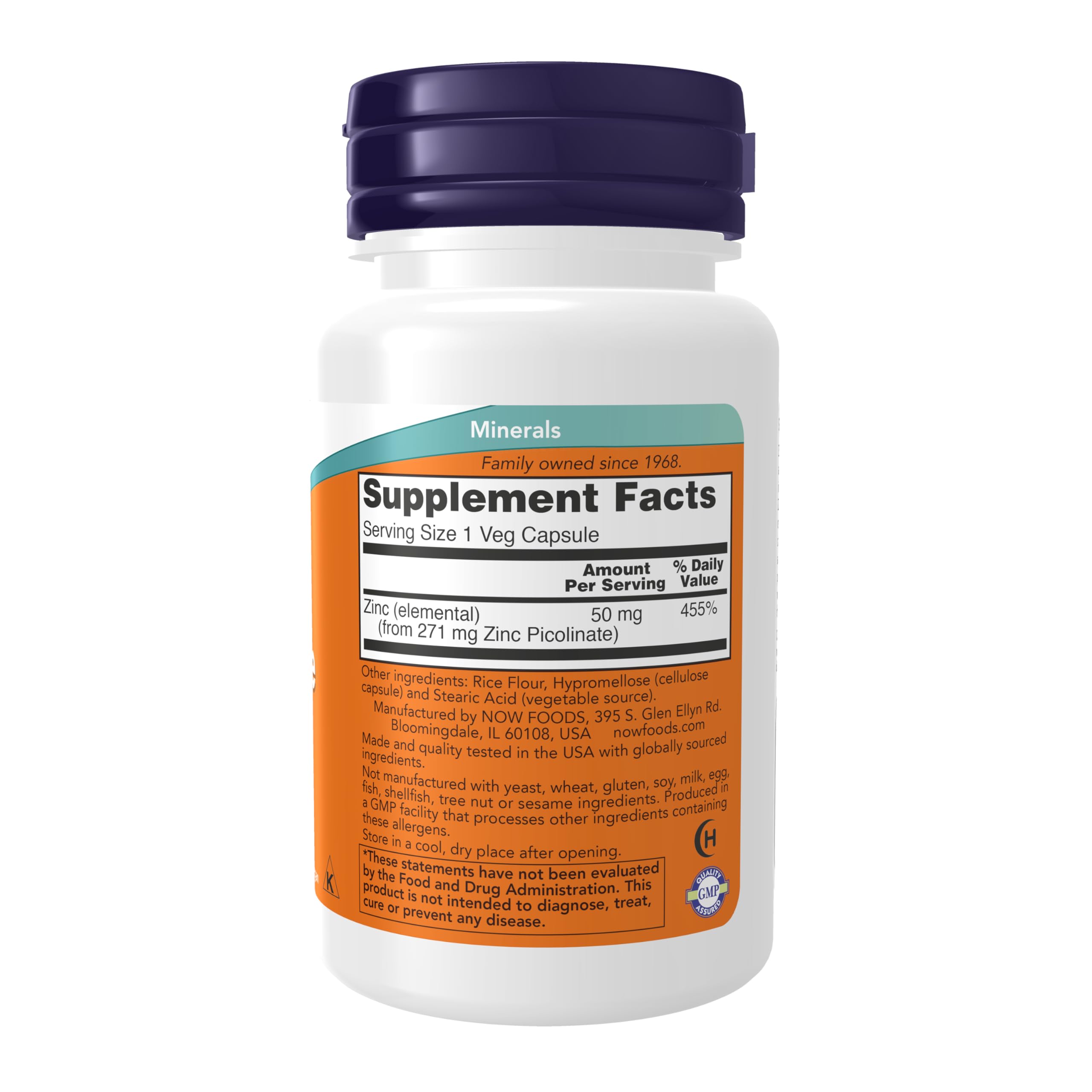 50 mg zinc for enzyme functions