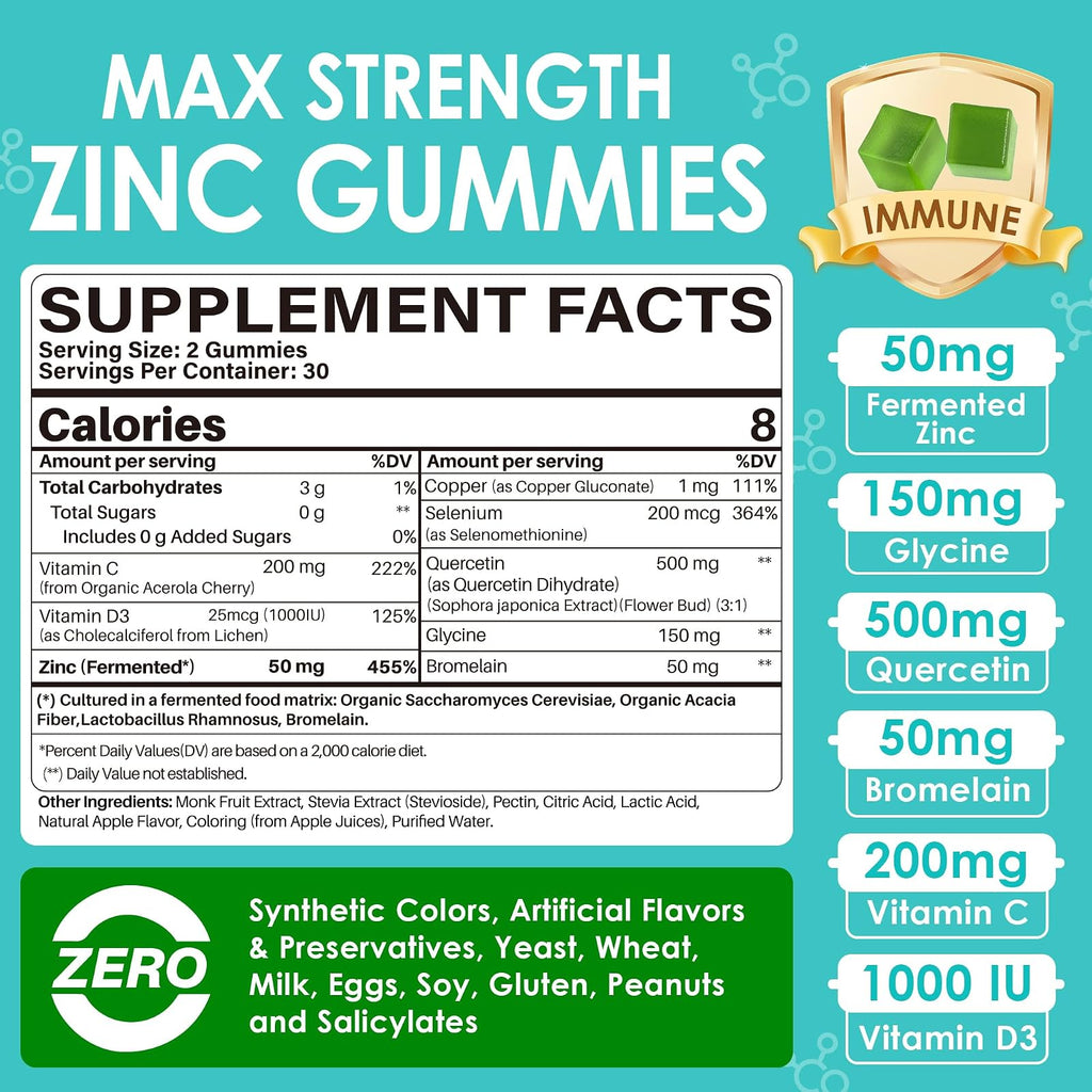 50 mg zinc gummies for immunity