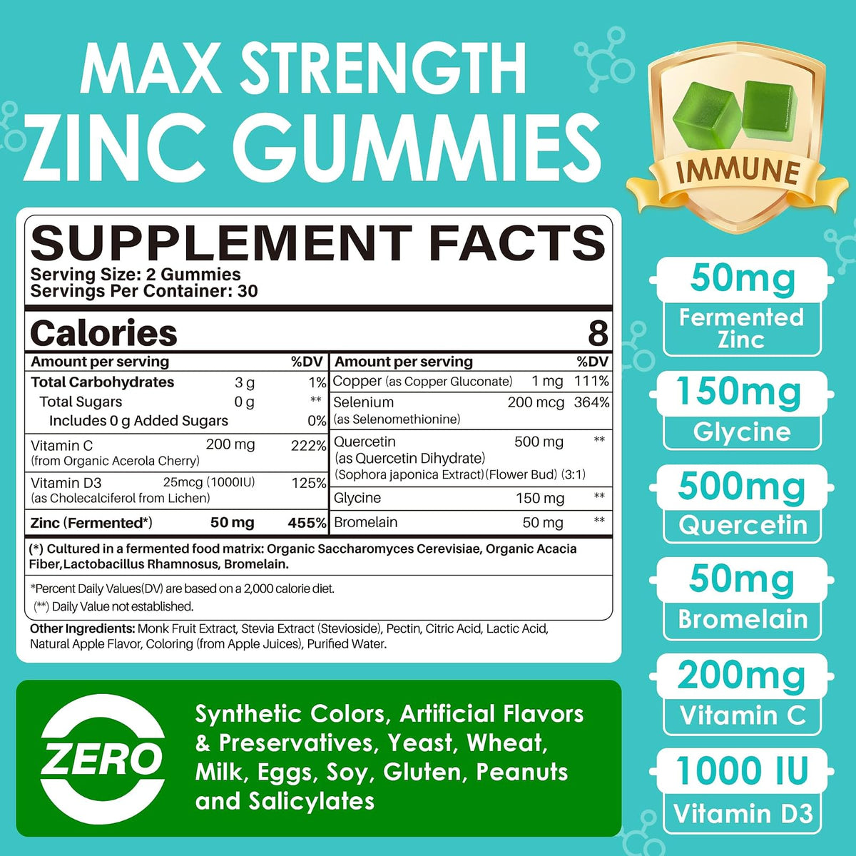 50 mg zinc gummies for immunity