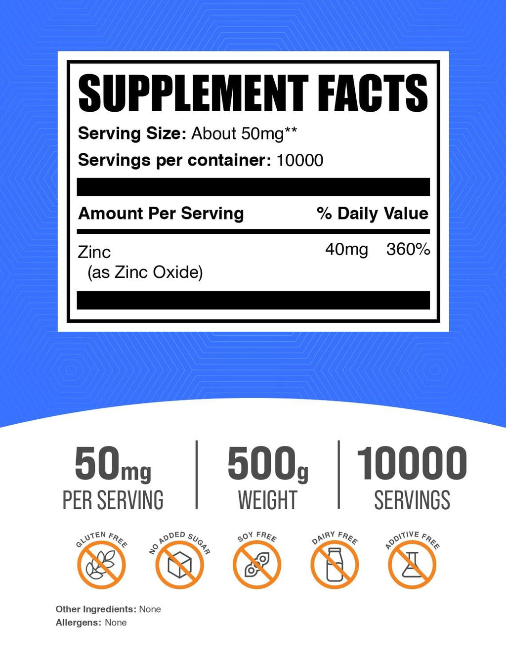 50 mg zinc oxide for immunity