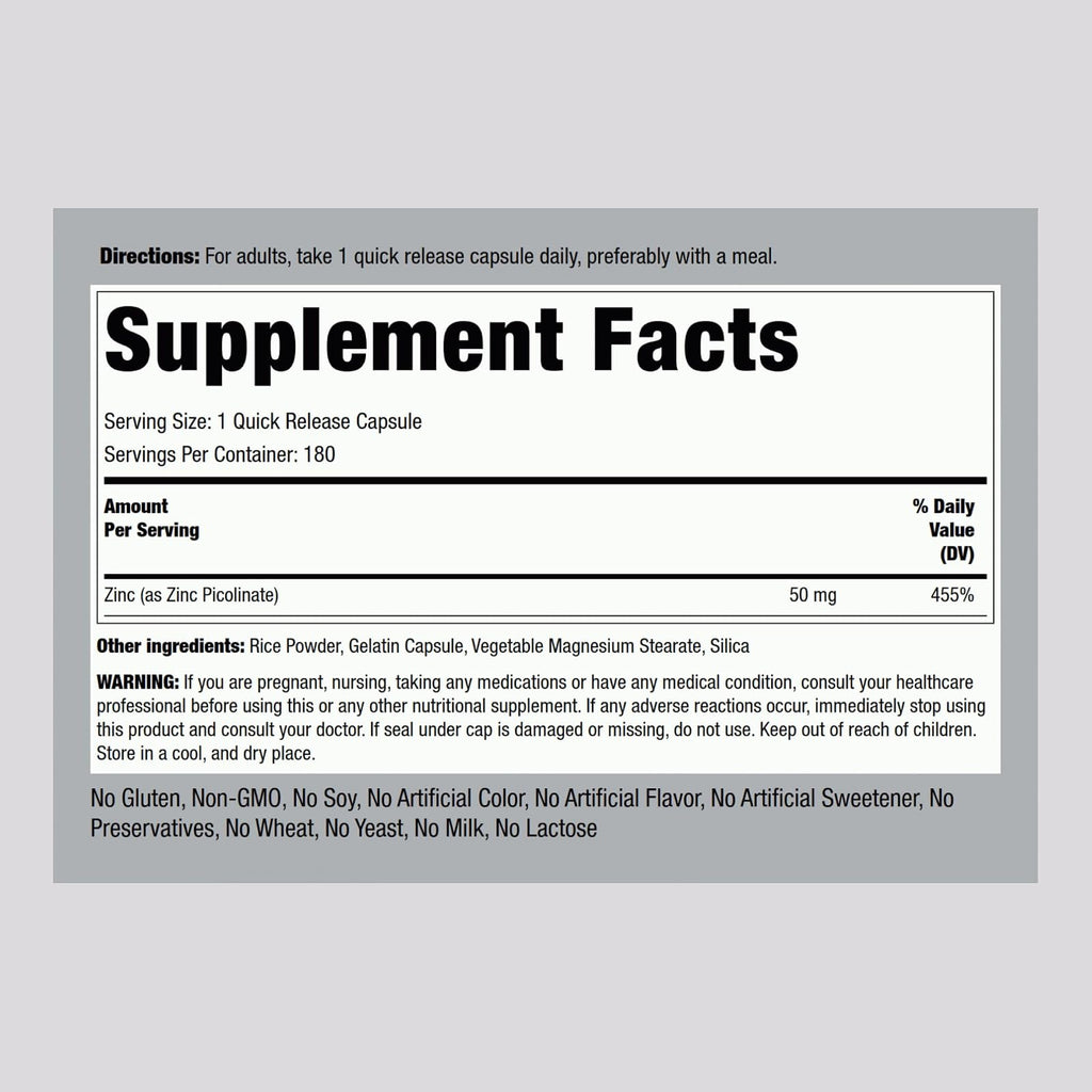 50 mg Zinc Picolinate supplement