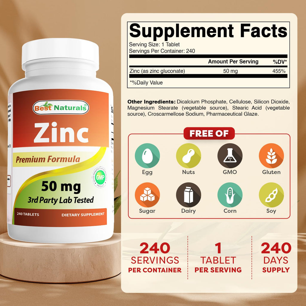 50 mg zinc supplement for immunity