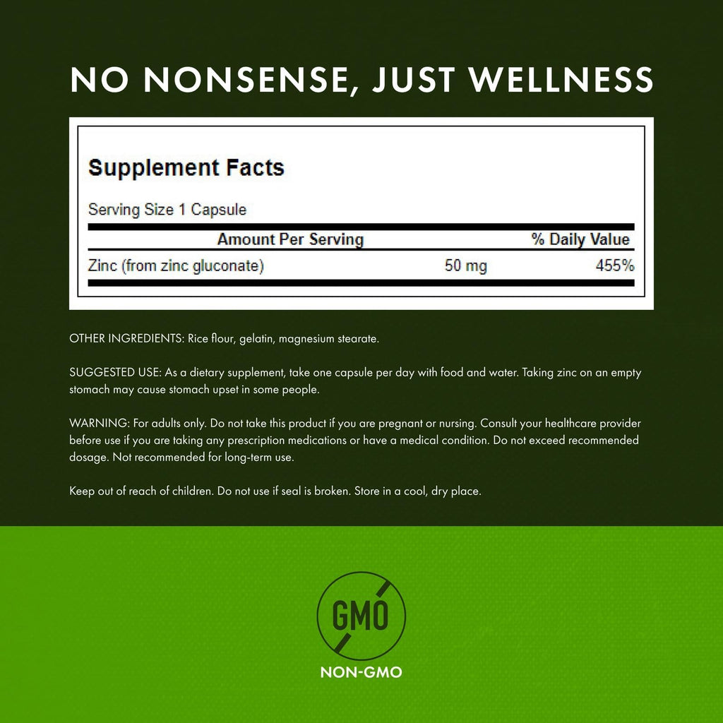 50 mg zinc supplement for immunity