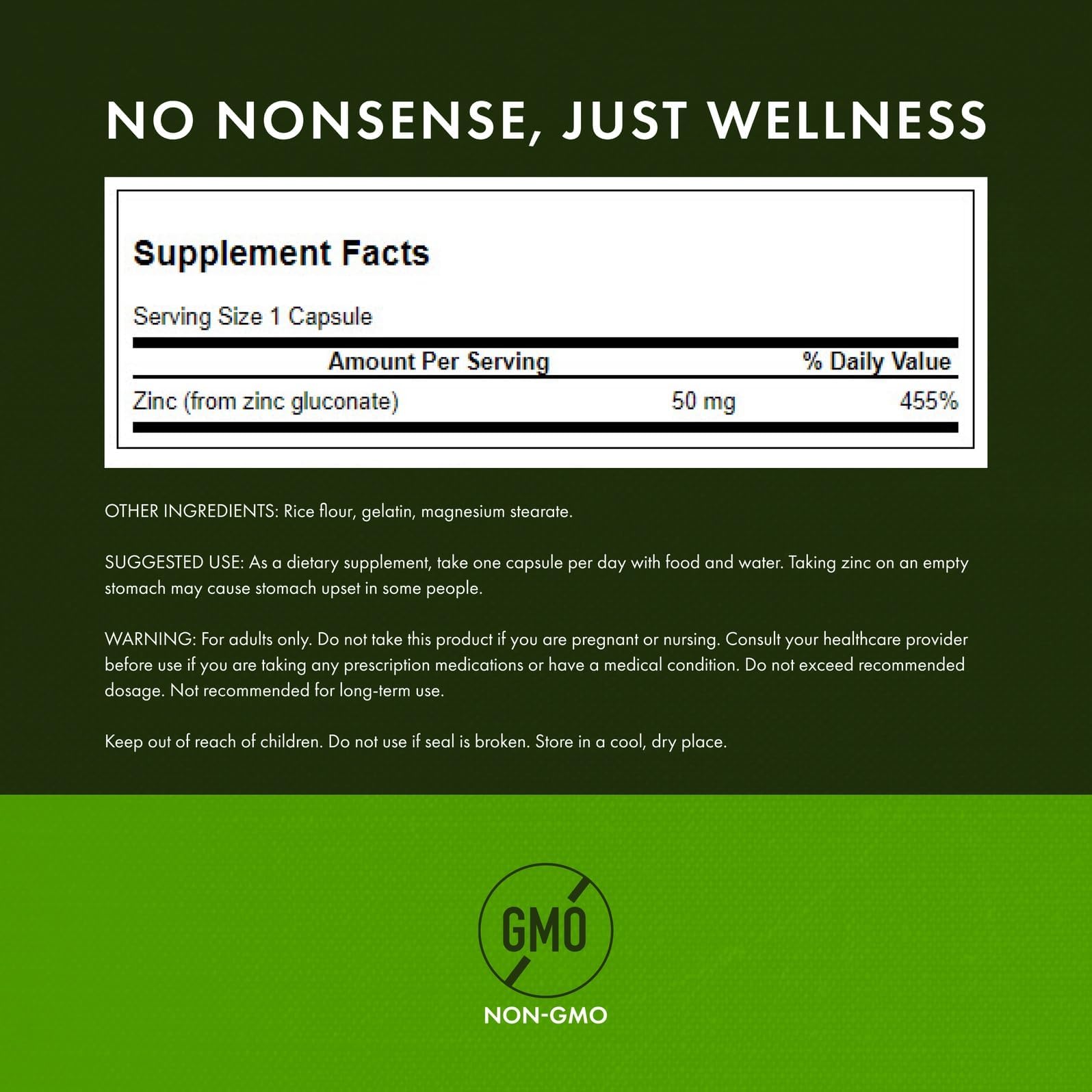 50 mg zinc supplement for immunity