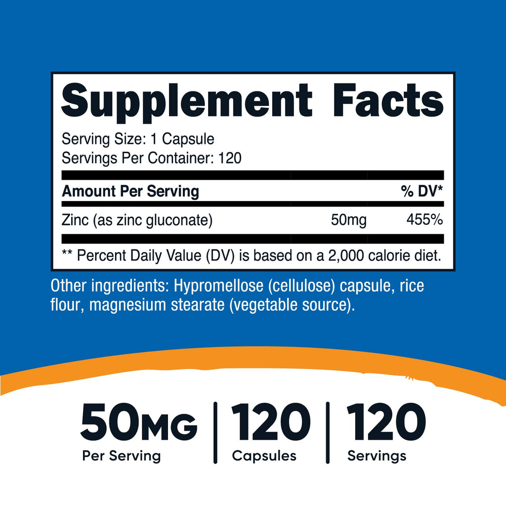 50 mg zinc supplement for immunity