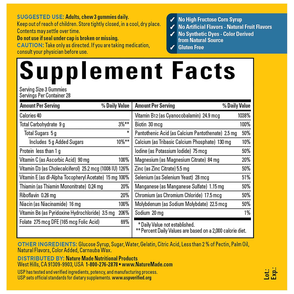 50+ multivitamin gummies for immune support