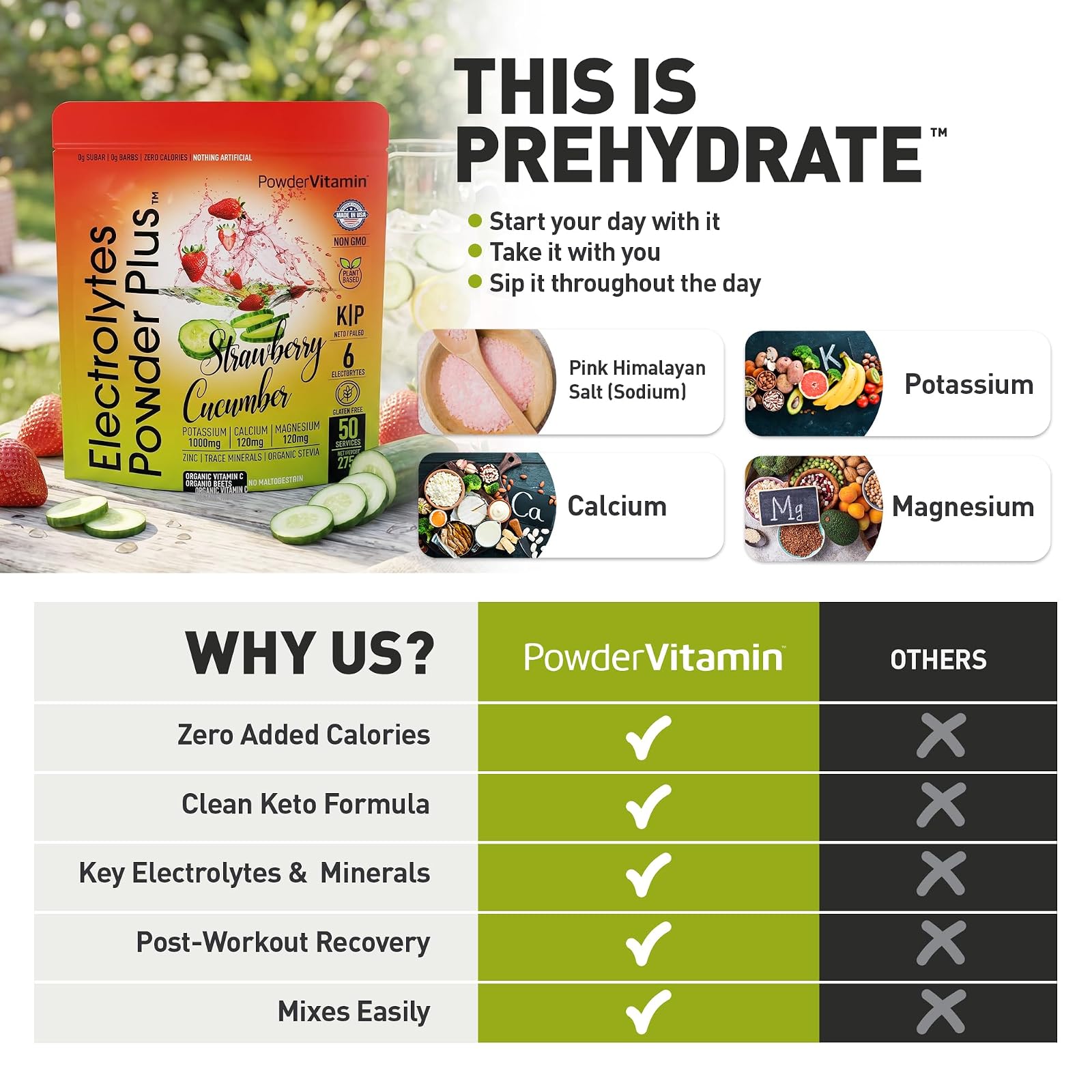 50 servings of electrolyte powder convenience