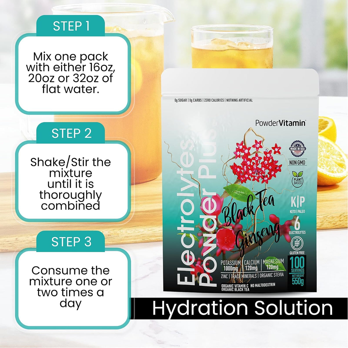 50 servings of electrolyte powder