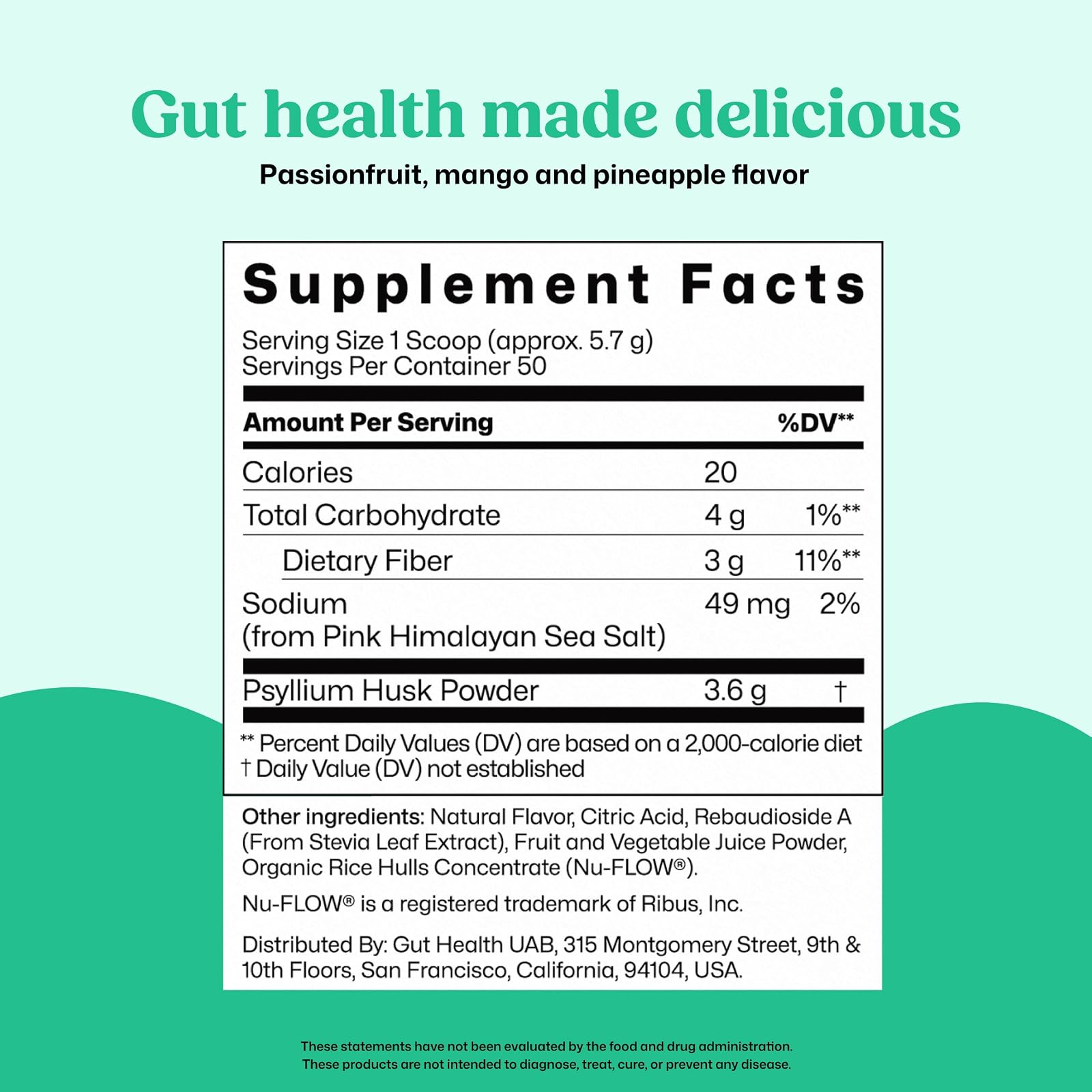 50 servings psyllium husk powder