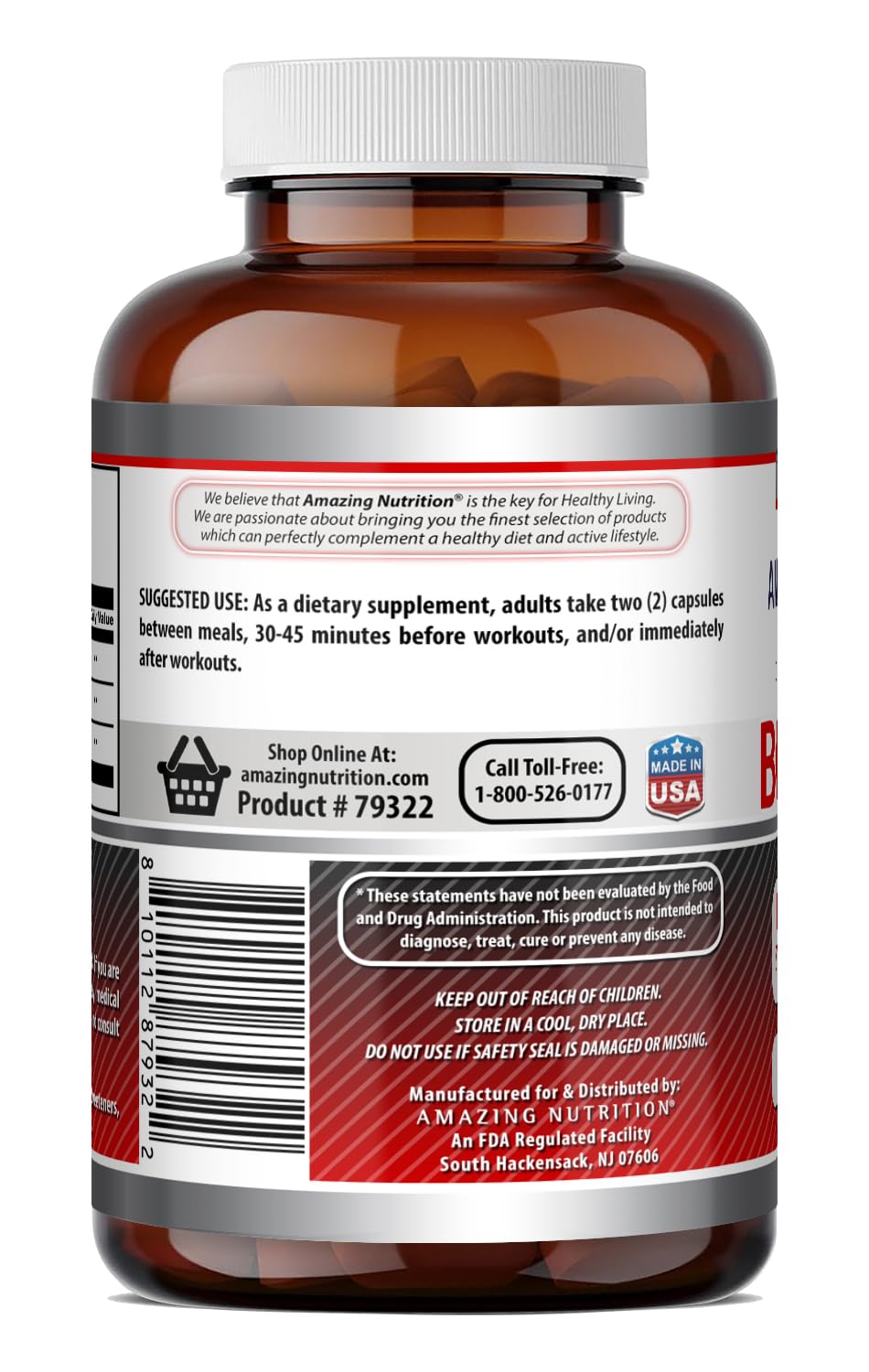 500 capsules of BCAA for daily nutrition