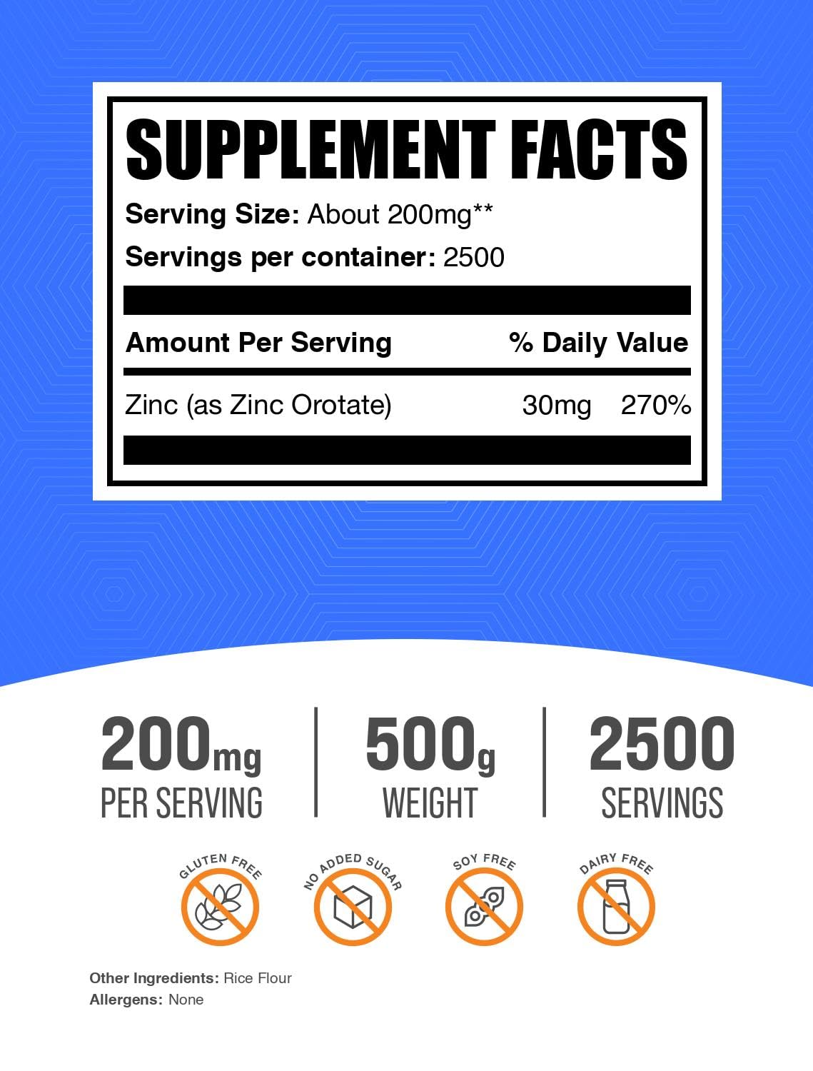 500 g bulk zinc supplement