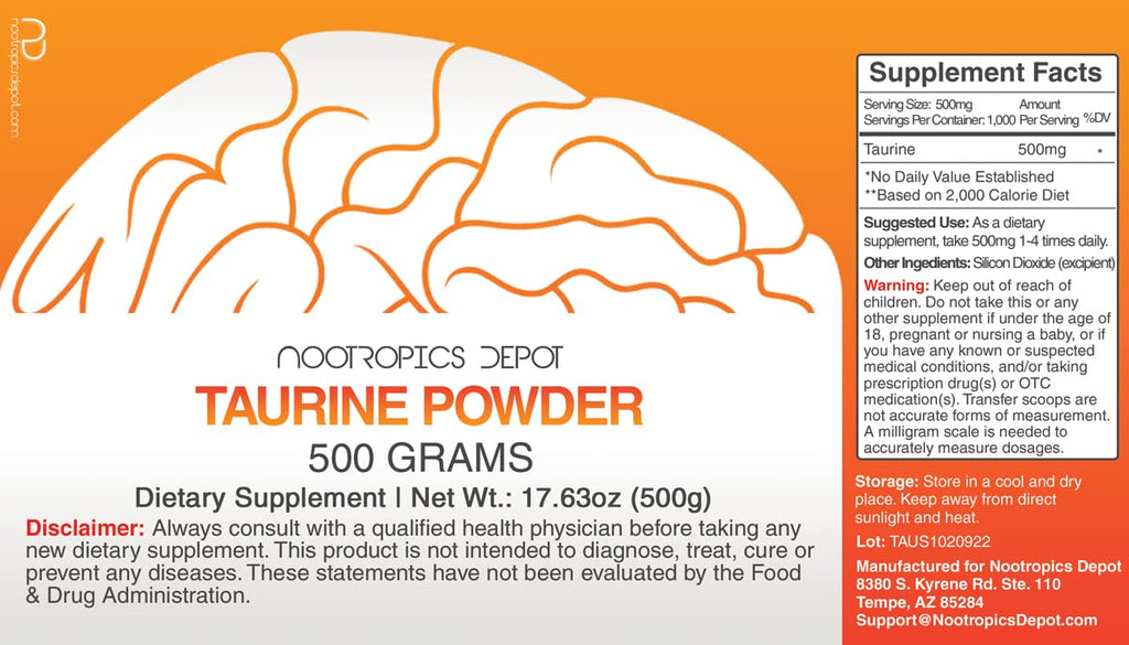 500 g taurine supplement for energy