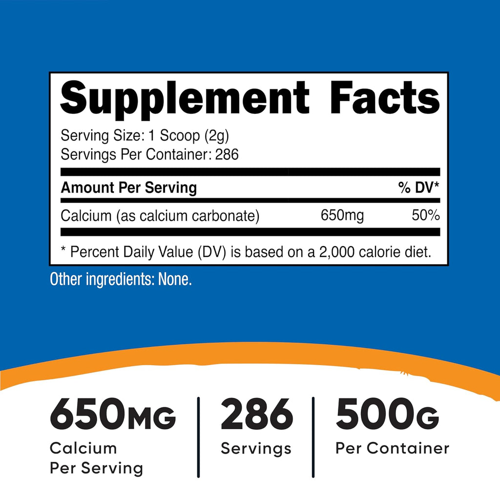 500 grams of calcium carbonate powder