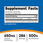 500 grams of calcium carbonate powder