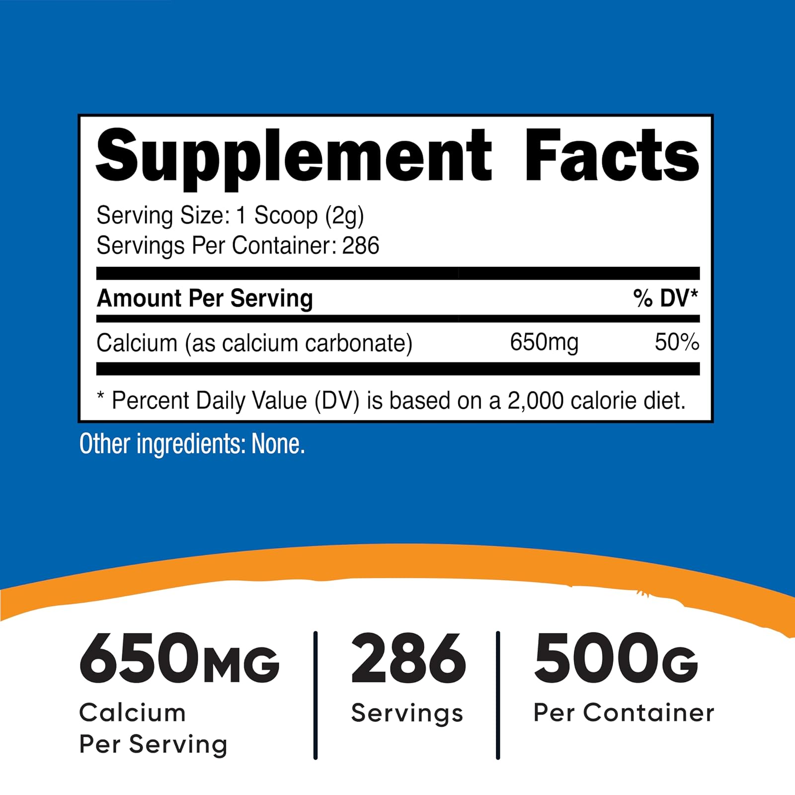 500 grams of calcium carbonate powder