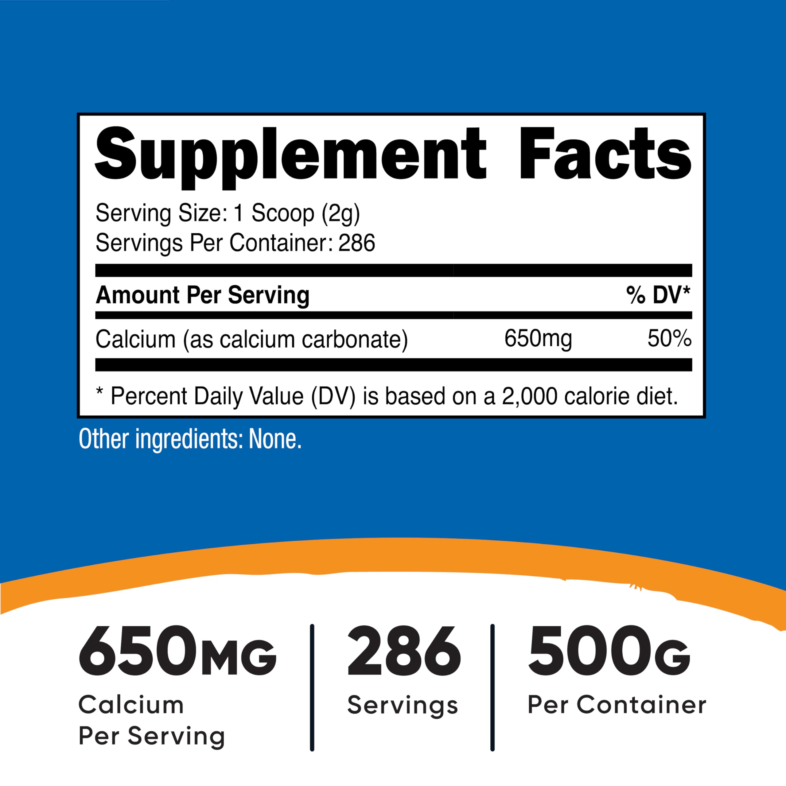 500 grams of calcium powder