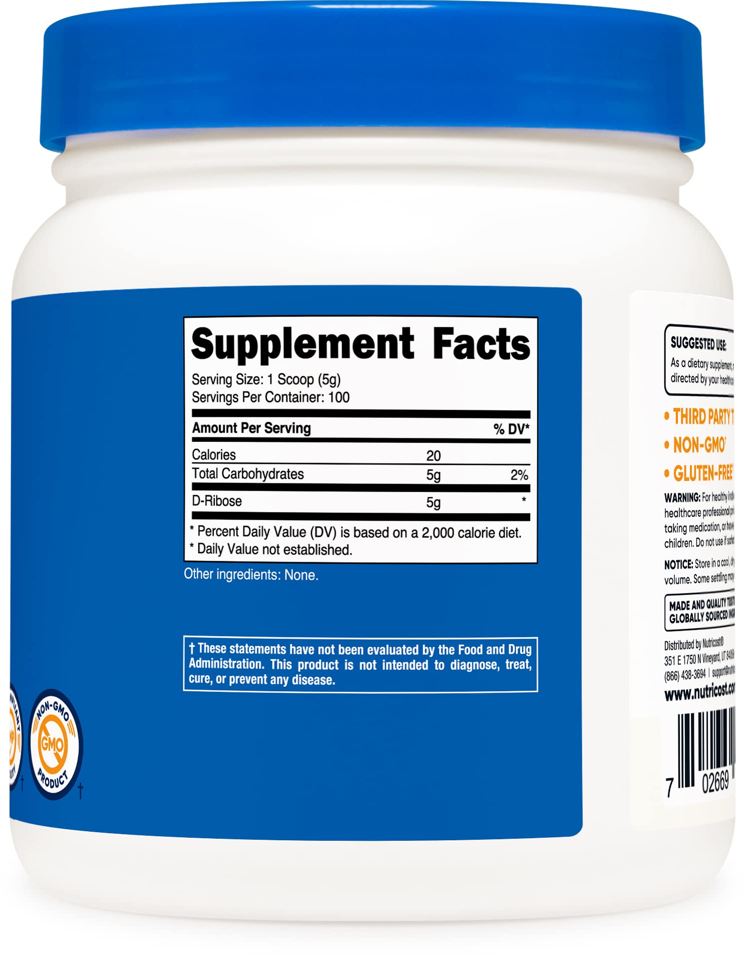 500 grams of D-Ribose powder