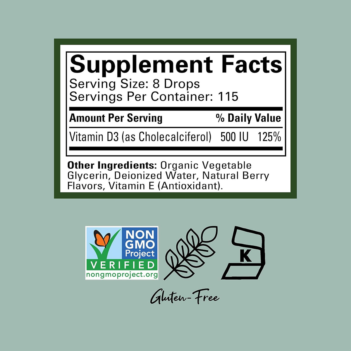 500 IU Vitamin D3 liquid supplement