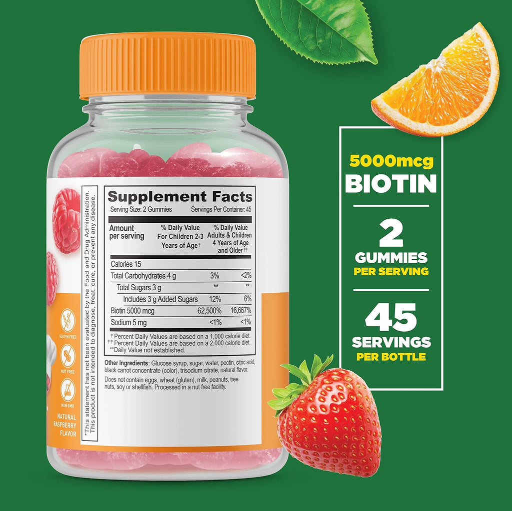500 mcg biotin gummies for nail strength