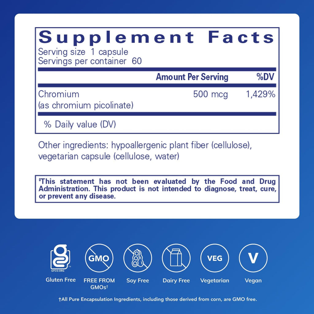 500 mcg chromium picolinate supplement
