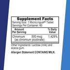 500 mcg chromium picolinate supplement