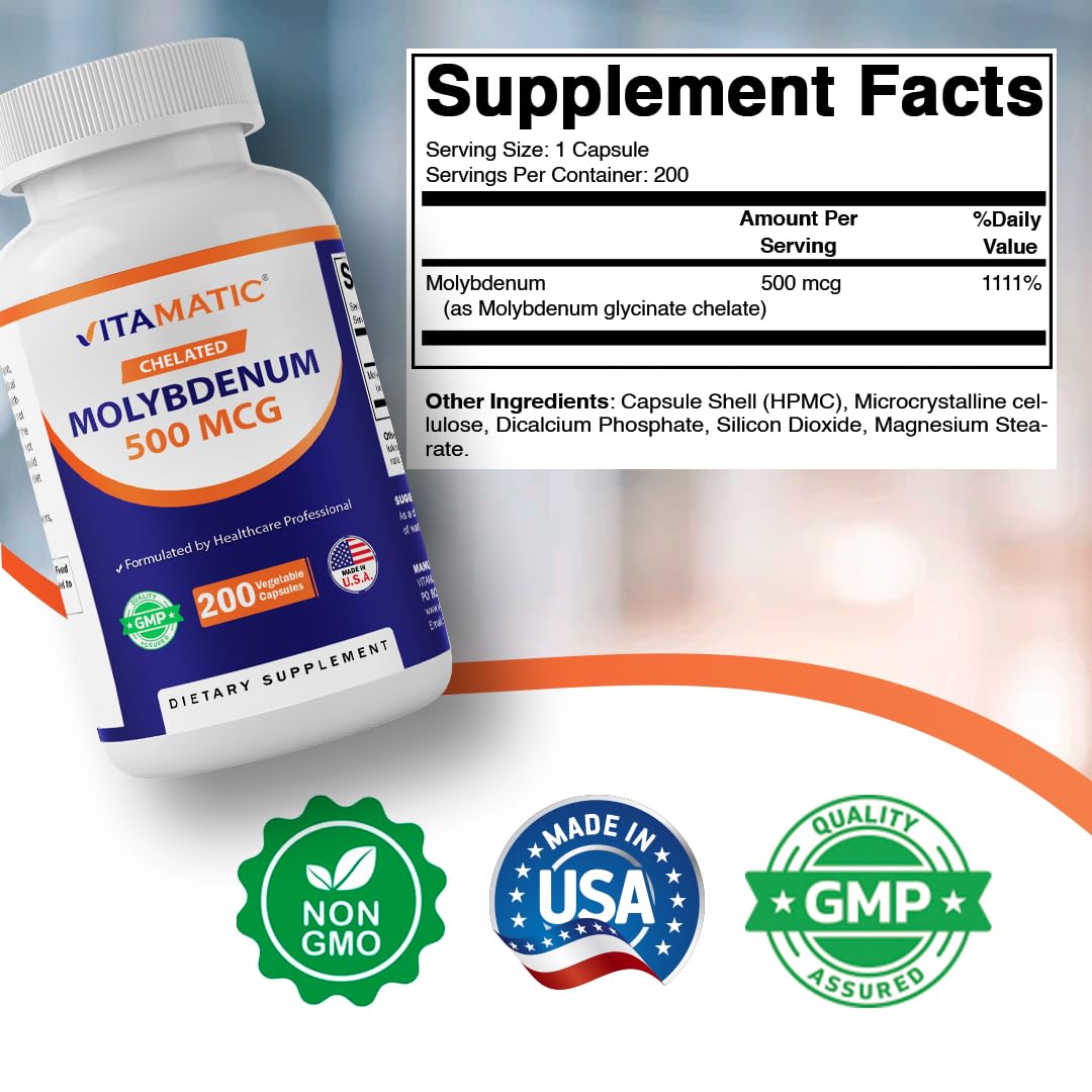 500 mcg molybdenum for energy