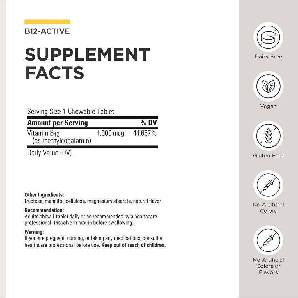 500 mcg vitamin B12 dosage