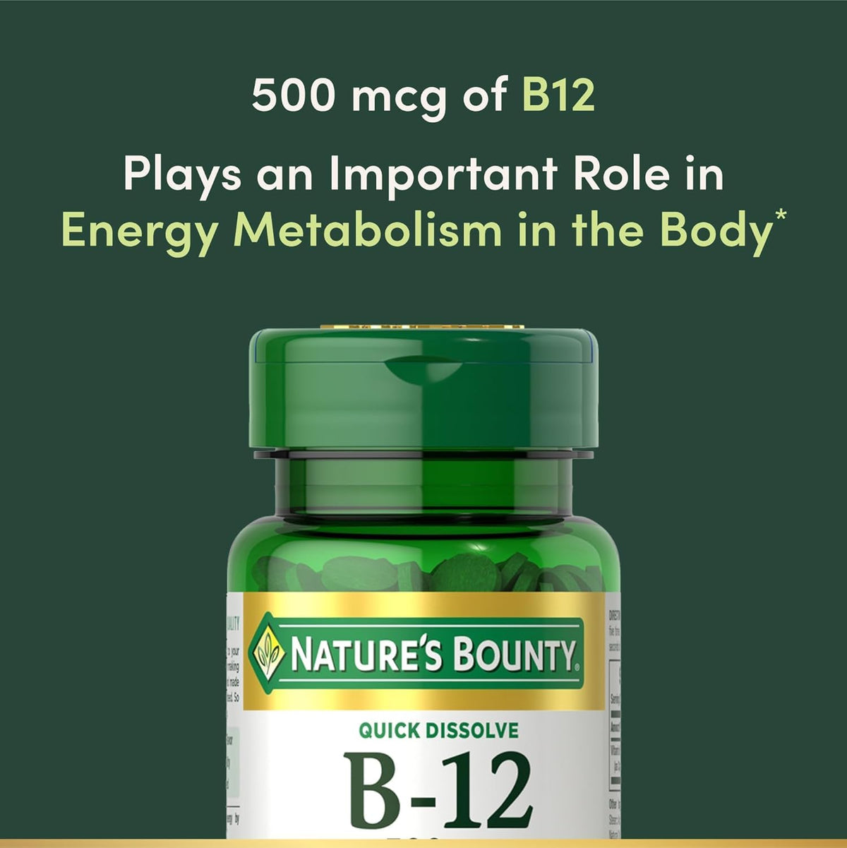500 mcg vitamin B12 for energy support