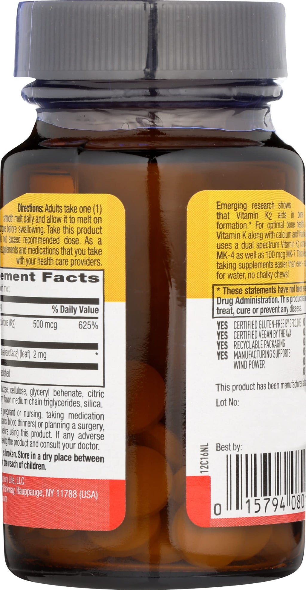 500 MCG vitamin D melts for absorption