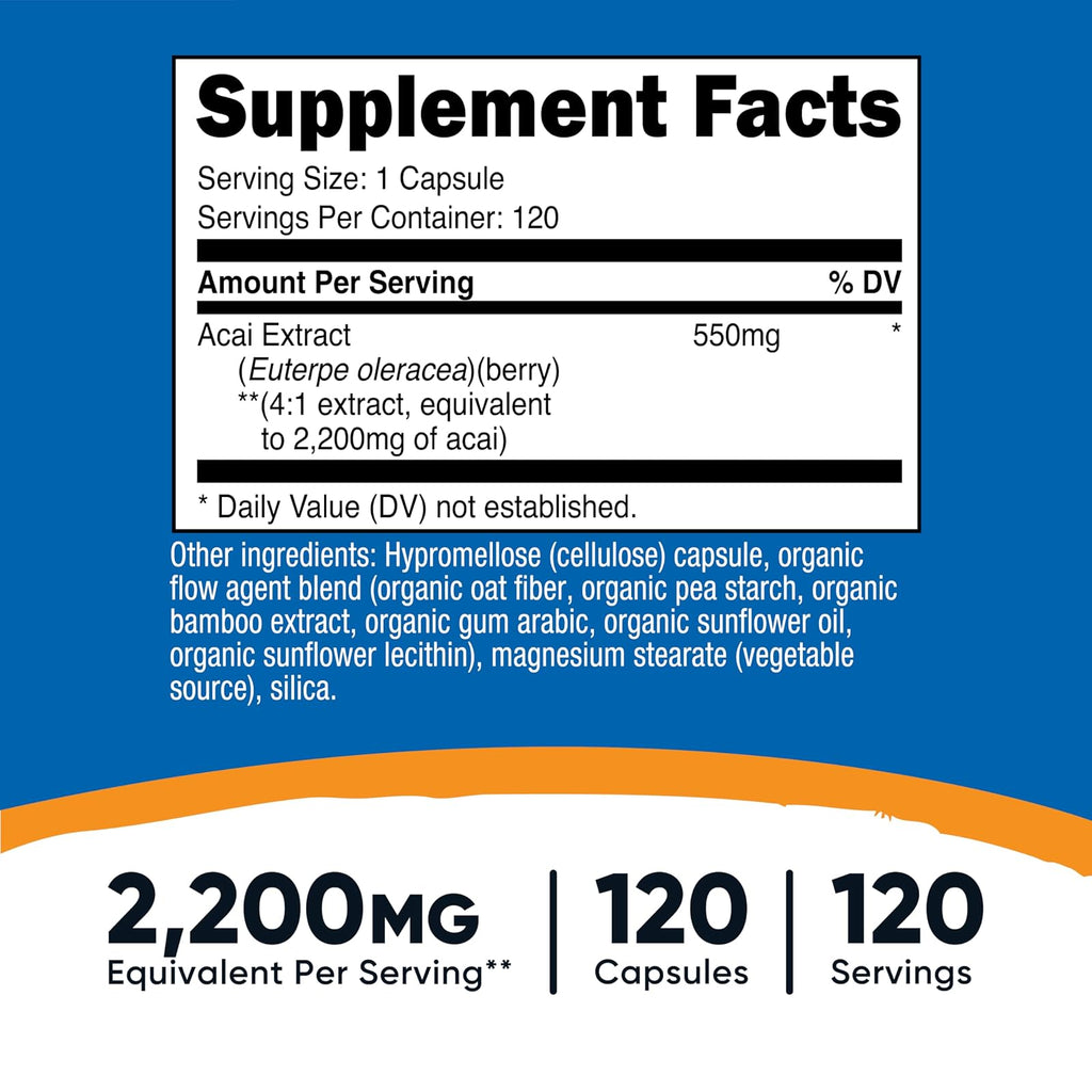 500 mg Acai Extract for daily vitamins