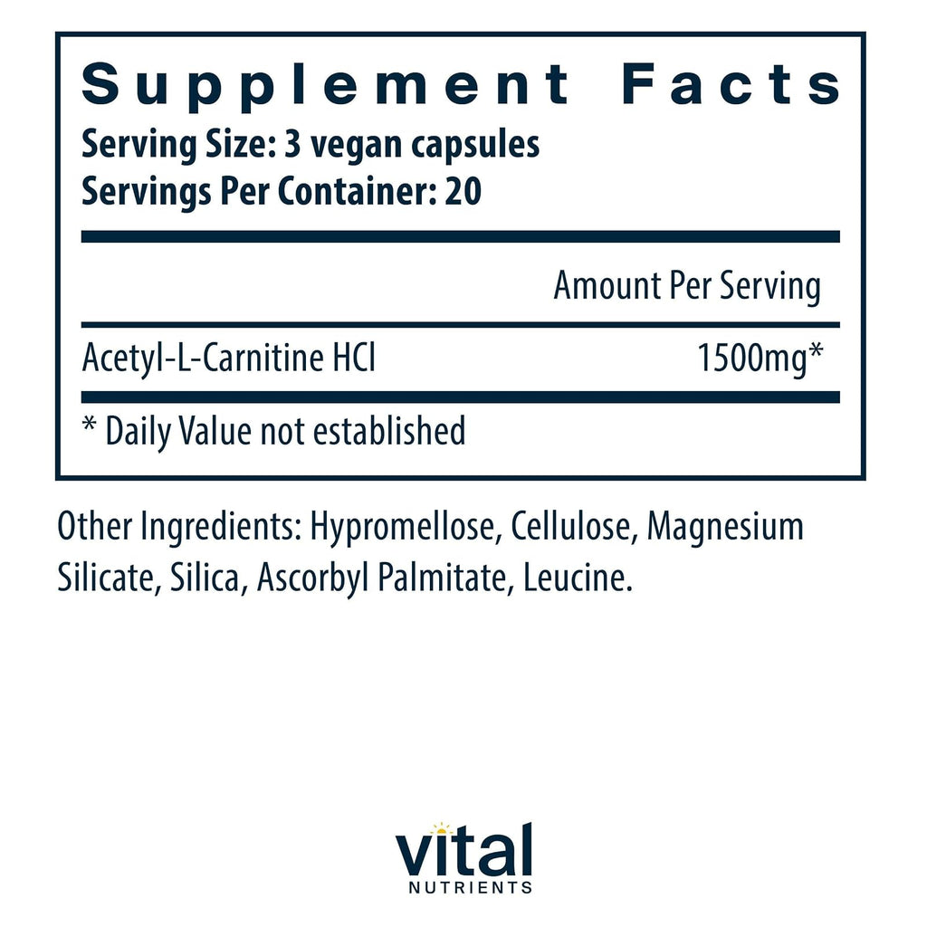 500 mg Acetyl L-Carnitine for energy