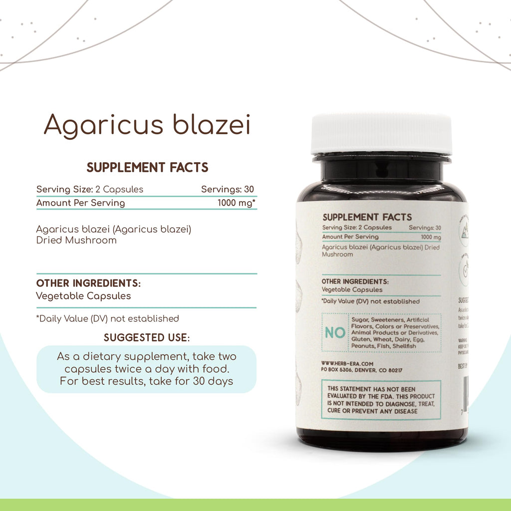500 mg Agaricus Blazei mushroom supplement