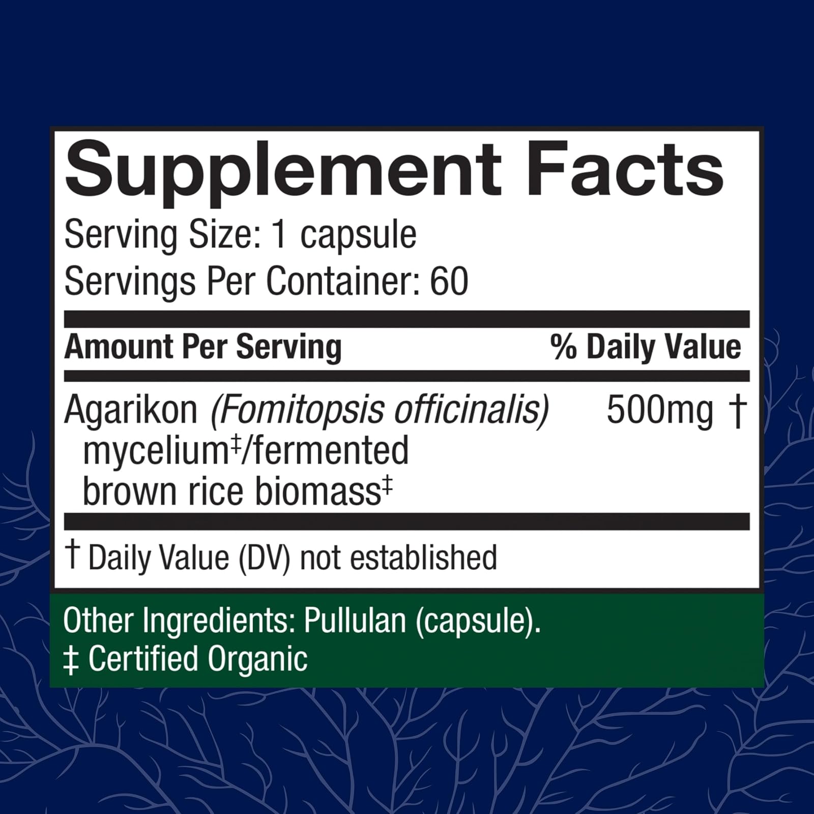 500 mg Agarikon supplement for immunity