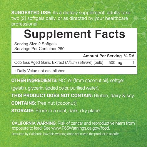 500 mg aged garlic supplement