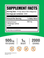500 mg Alfalfa Extract for health