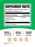 500 mg Alfalfa Extract for wellness