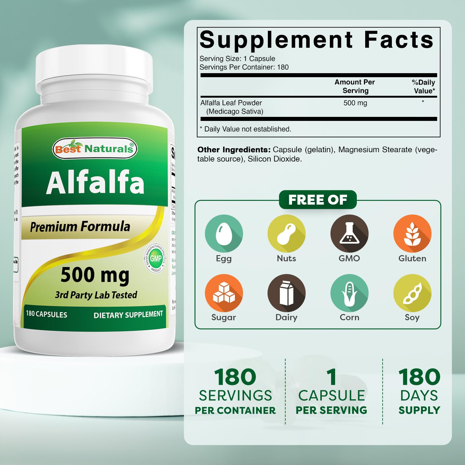 500 mg alfalfa superfood for wellness