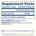 500 mg Alpha Lipoic Acid supplement